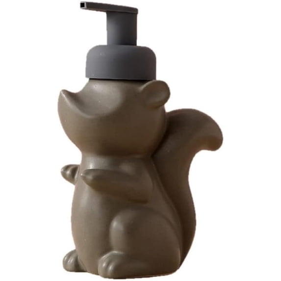 NovaBreeze Cute Squirrel Ceramic Foaming Soap Dispenser, Refillable ...
