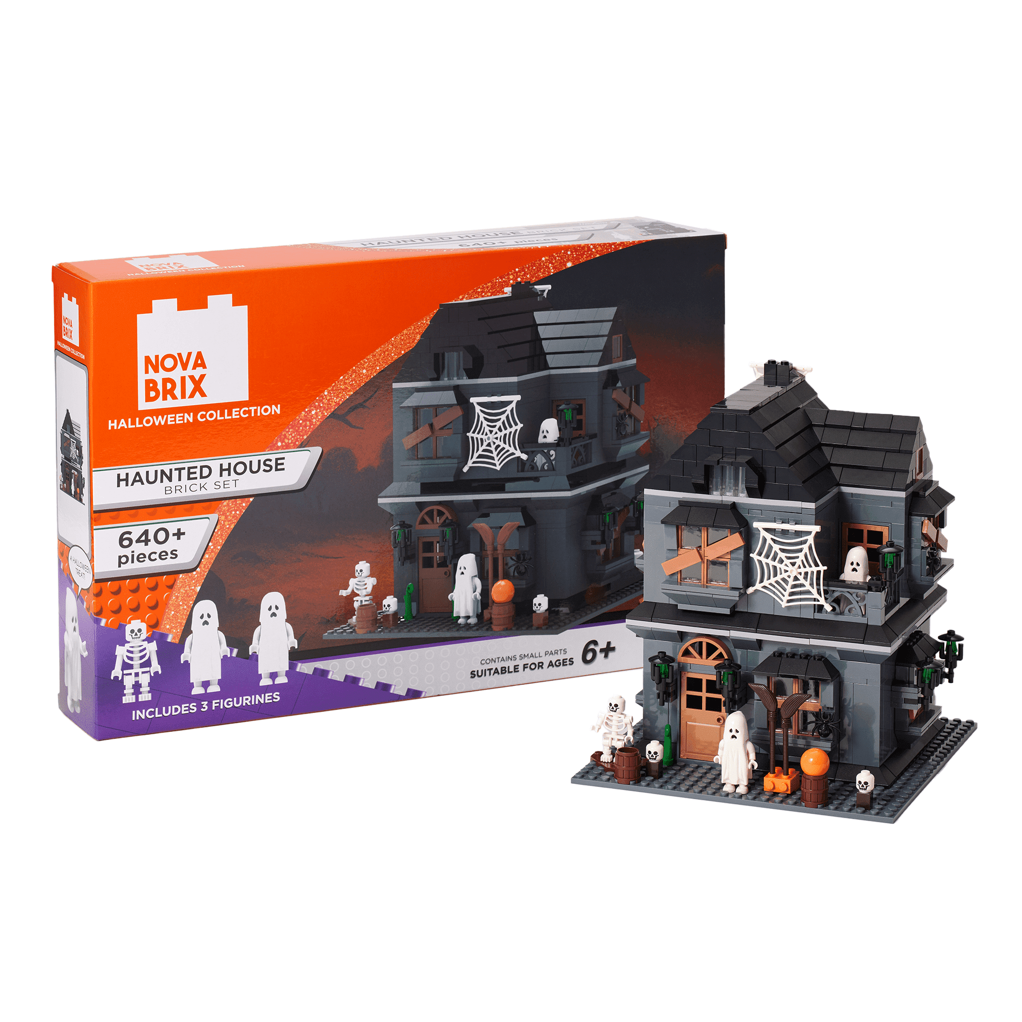 NovaBrix Halloween Haunted House Building Bricks Set, Spooky DIY ...