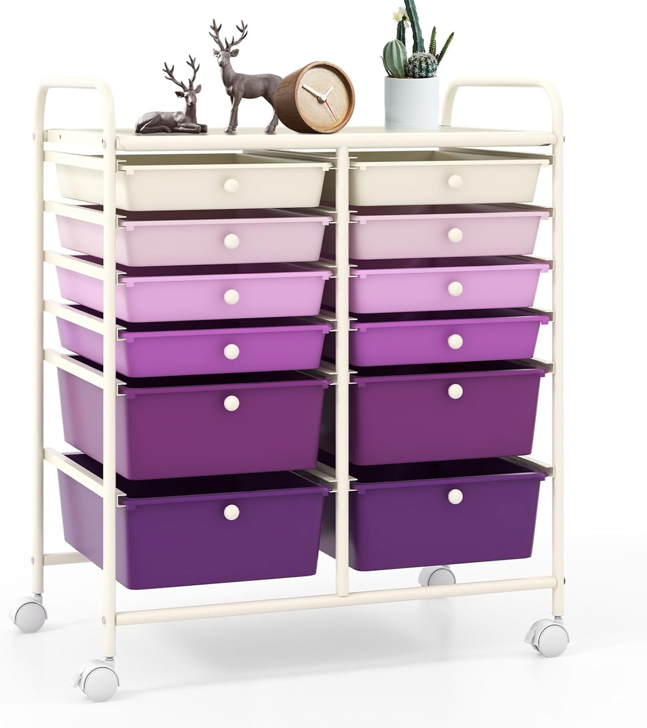 NovaCraft 12 Drawer Rolling Storage Cart, Art Cart Organizer on Wheels ...