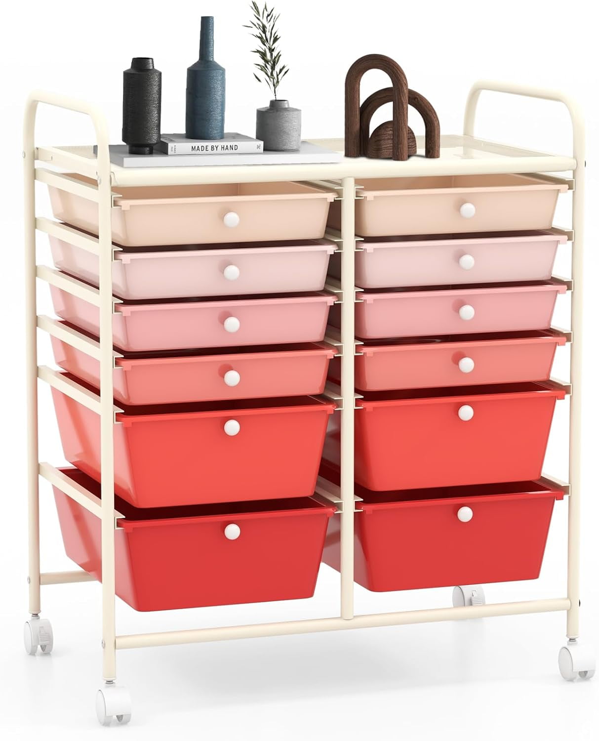 NovaCraft 12 Drawer Rolling Storage Cart, Art Cart Organizer on Wheels ...