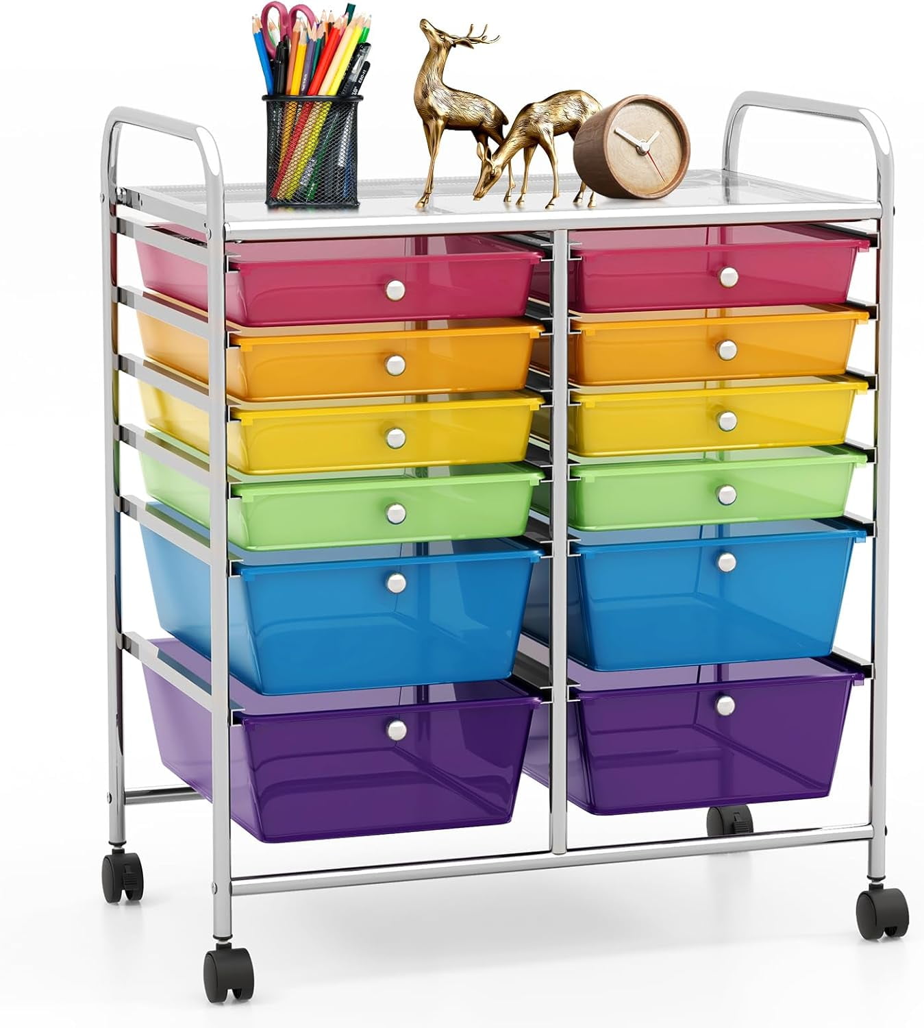 NovaCraft 12 Drawer Rolling Storage Cart, Art Cart Organizer on Wheels ...