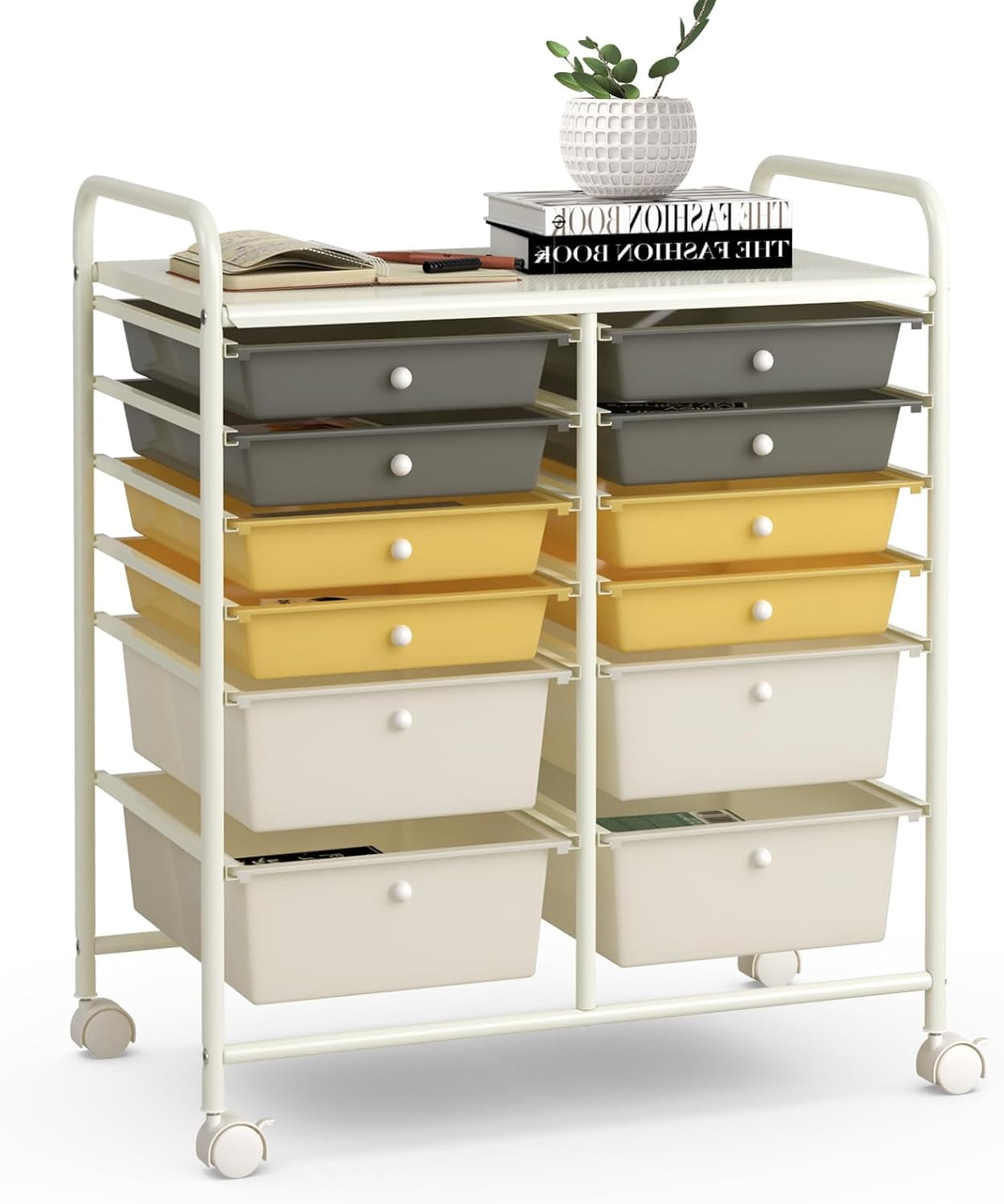 NovaCraft 12 Drawer Rolling Storage Cart, Art Cart Organizer on Wheels ...
