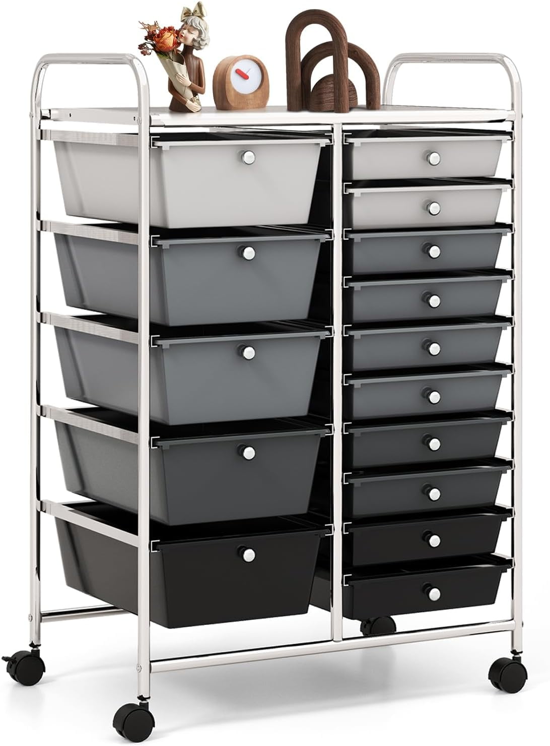 NovaCraft 15 Drawer Rolling Storage Cart, Multipurpose Art Craft ...