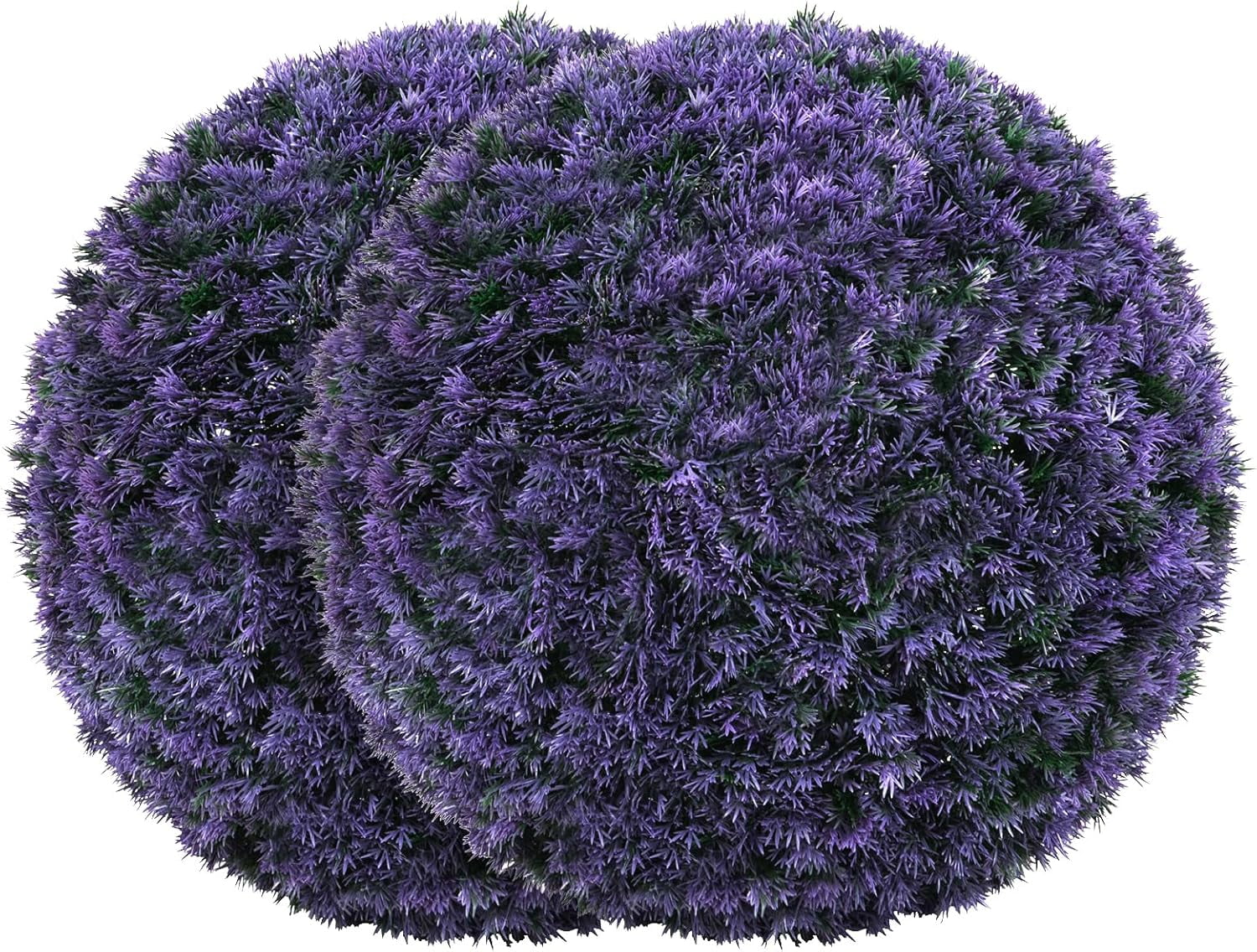 NovaCraft 2 PCS 15 Inch Artificial Plant Topiary Ball, Round Faux Lavender Balls Outdoor, Garden ...
