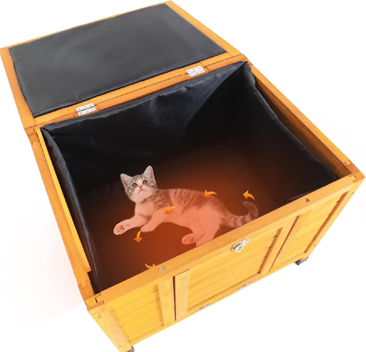 NovaCraft 24inches Wooden Catio Outdoor Cat House Small Animal House ...