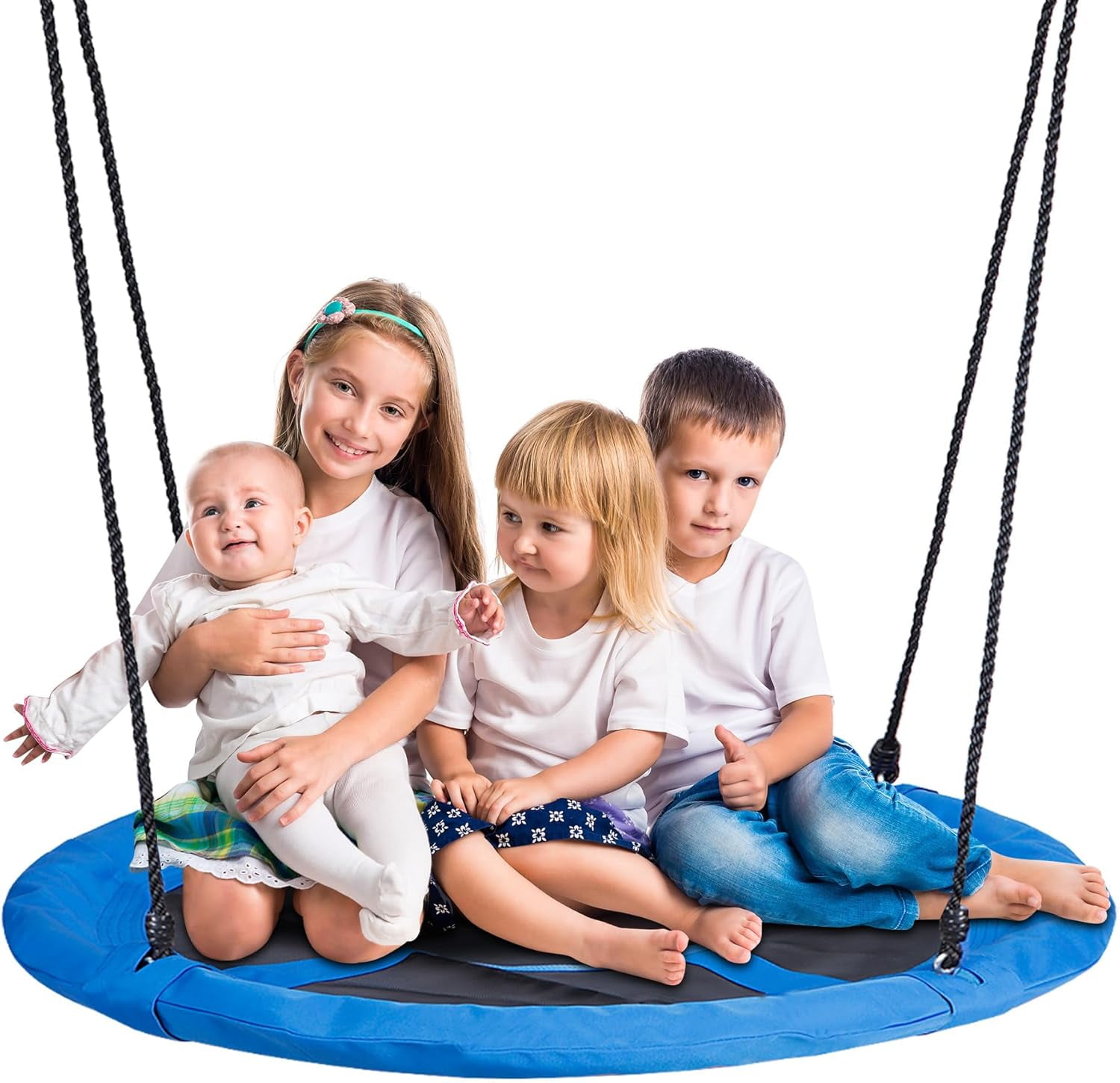 NovaCraft 48 Inch Large Blue Saucer Tree Swing Set for Kids Adults ...