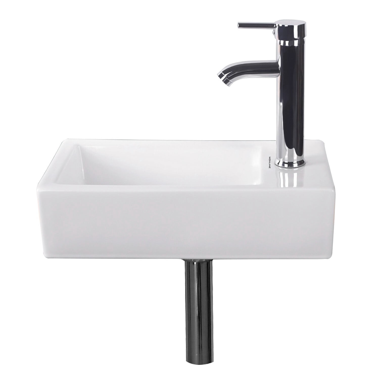 NovaCraft Bathroom Ceramic Vessel Sink Wall Mount Vanity Rectangle ...
