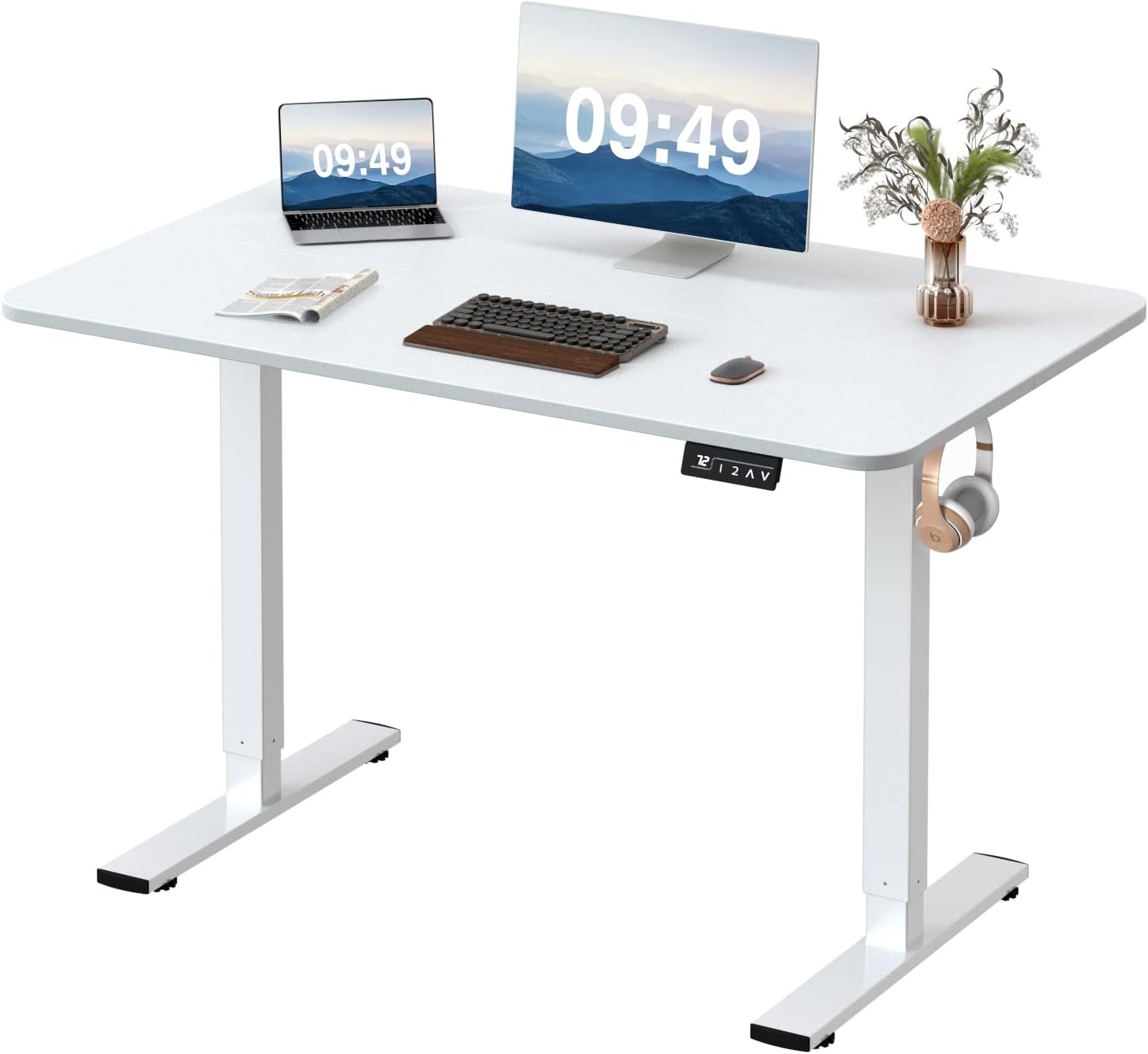 NovaCraft Electric Height Adjustable Standing Desk Large 48 x 24 Inches ...