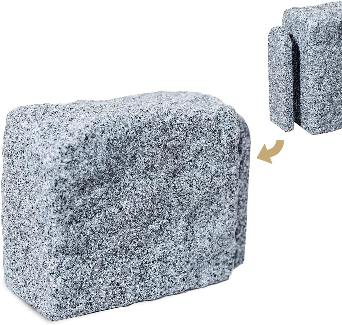 NovaCraft Faux Stone Starter Block – 7" L x 4" W x 6.5" H – DIY Dig-Free Landscape Edging First ...