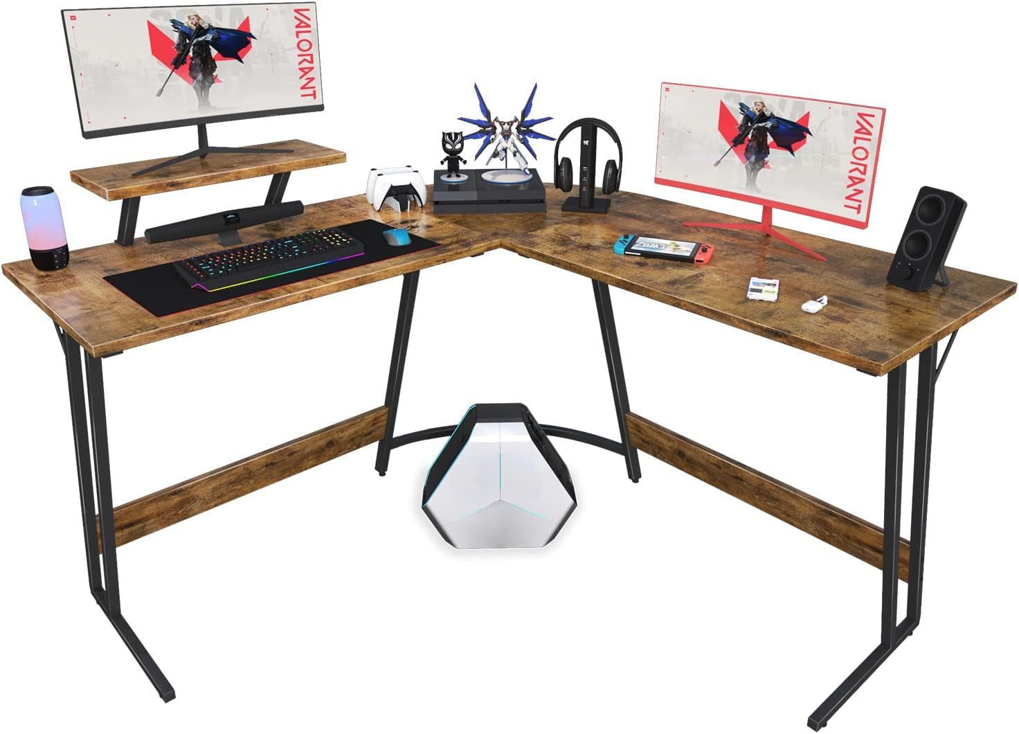 NovaCraft L Shaped Gaming Desk Computer Corner Desk PC Gaming Desk ...