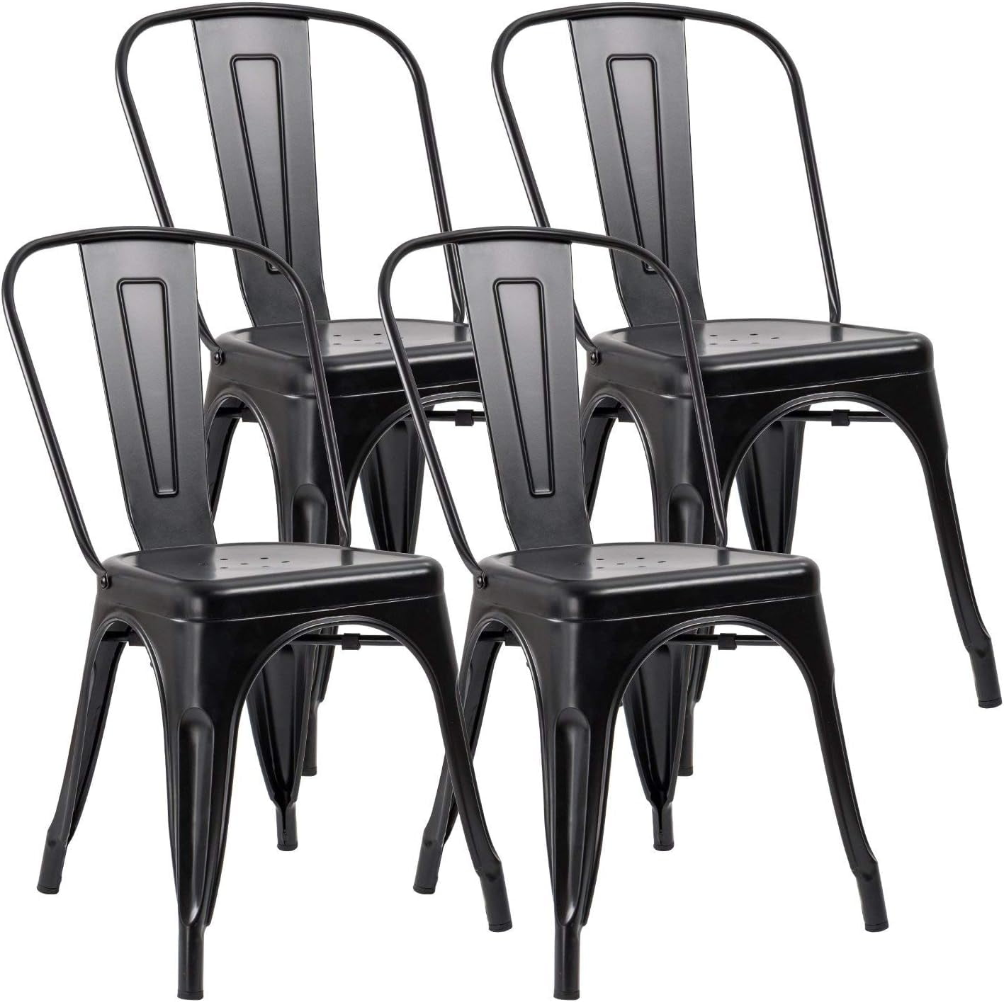 NovaCraft Metal Dining Chair Stackable Indoor Outdoor Industrial ...