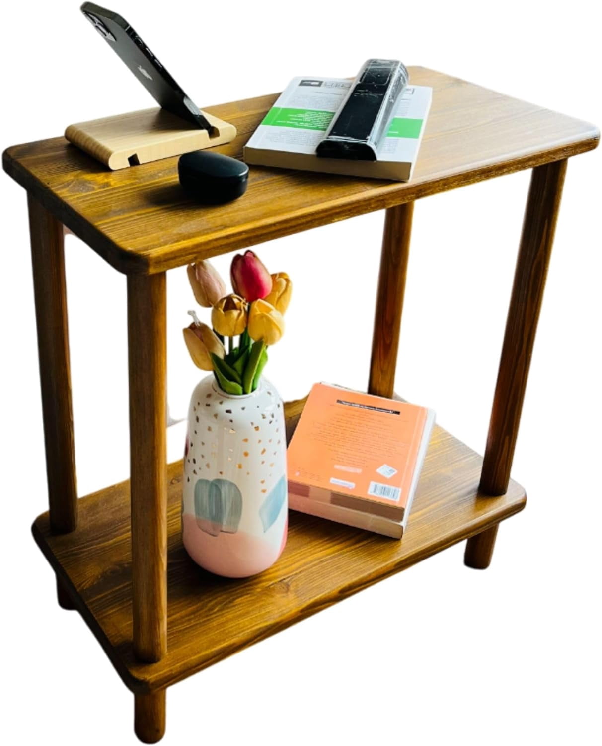 NovaCraft Narrow Solid Wood Side Table for Couch Living Room, Authentic ...