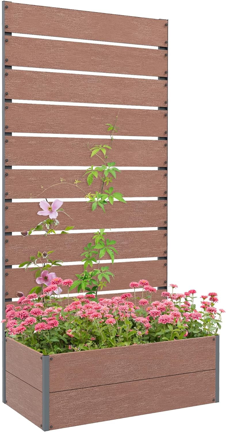 NovaCraft Raised Garden Bed with Trellis for Climbing Plants, Planter ...
