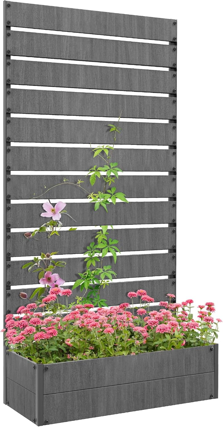 NovaCraft Raised Garden Bed with Trellis for Climbing Plants, Planter ...