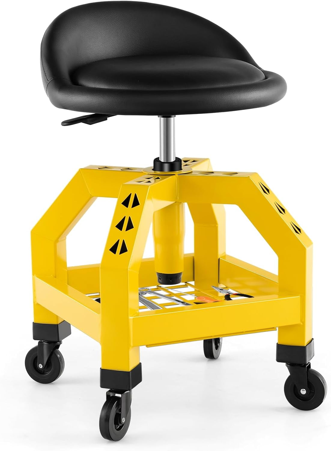 NovaCraft Rolling Shop Stool, Adjustable Height Padded Garage Creeper ...
