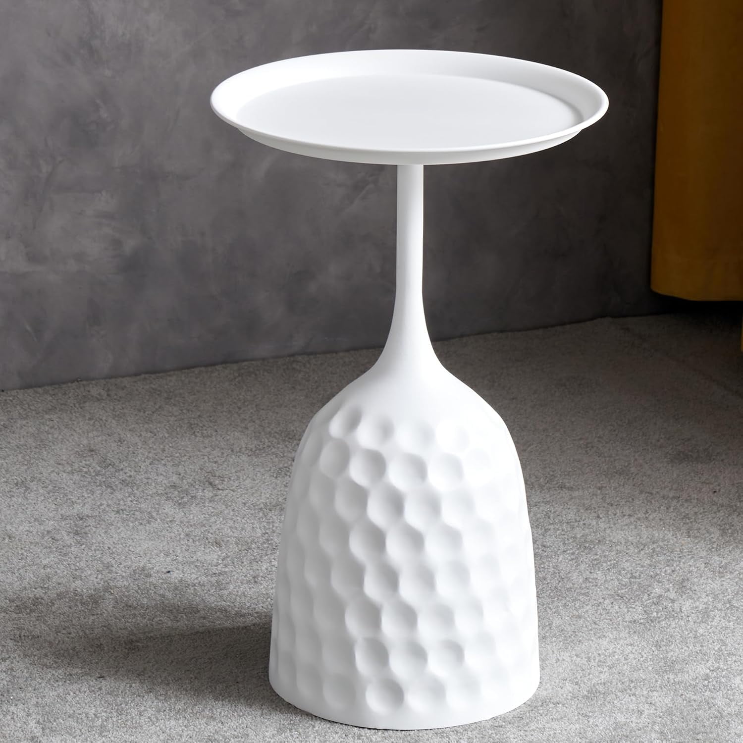 NovaCraft Round End Table Metal Side Table Metal Nightstand with Iron ...