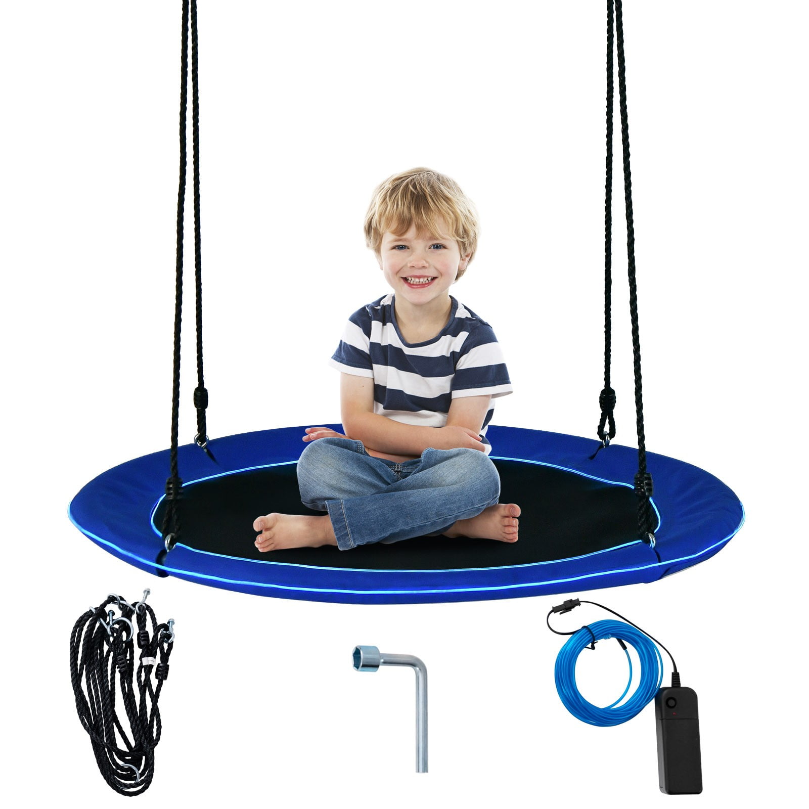 NovaCraft Saucer Tree Swing, 40''Light Up Flying Saucer Swingset, 2 ...