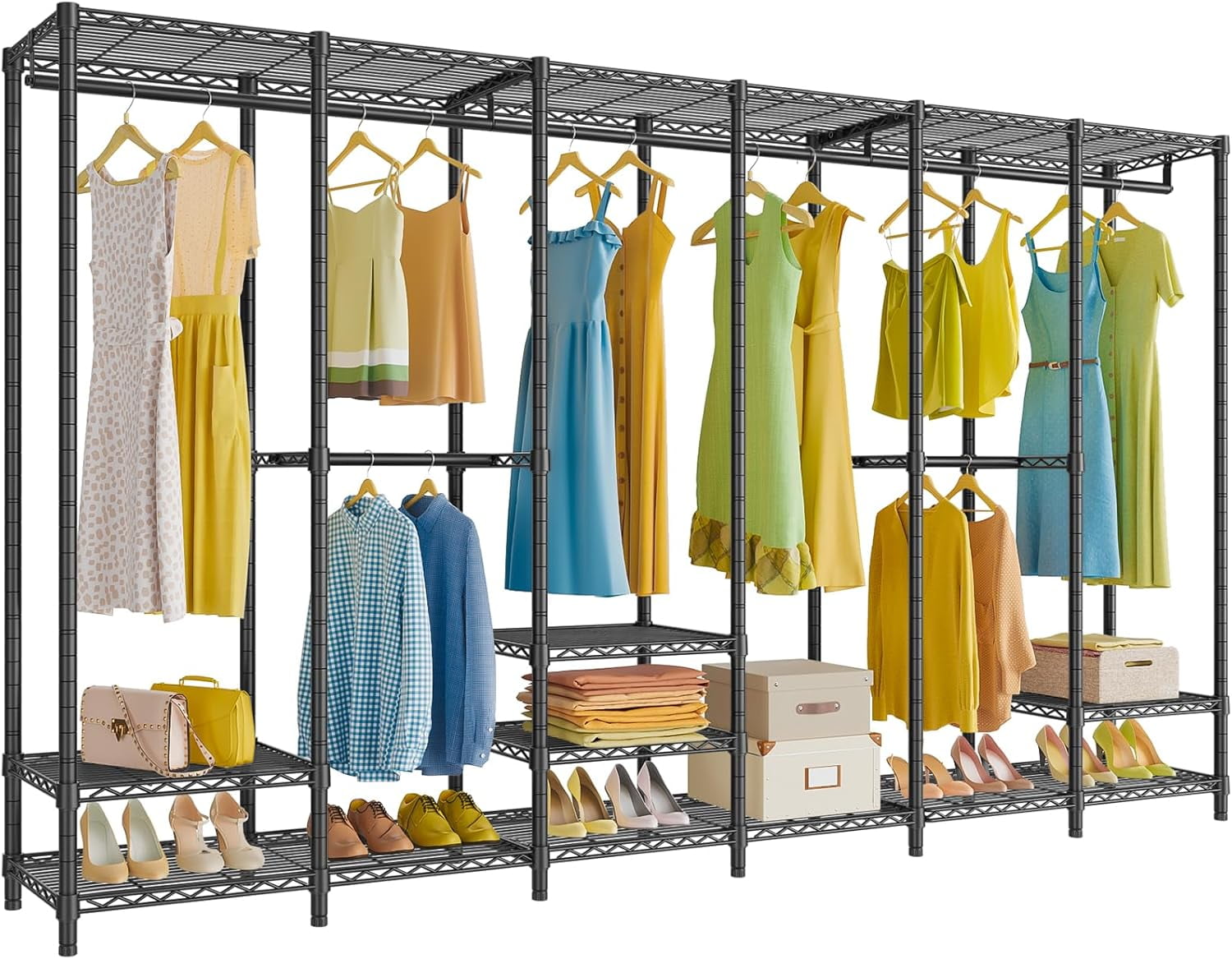 NovaCraft V60 Extra Large Portable Closet Rack Heavy Duty Clothing Rack ...