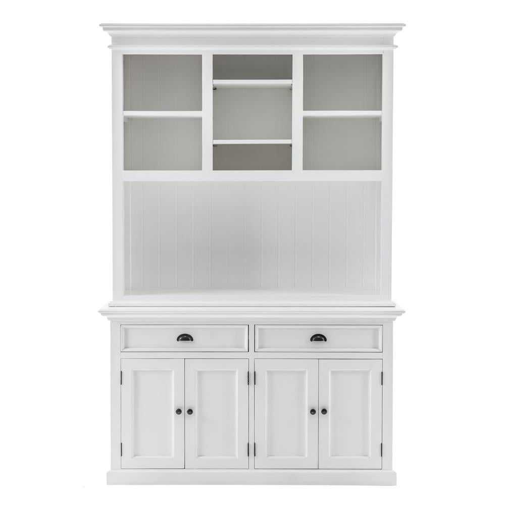 NovaSolo Halifax Mahogany Wood Buffet Hutch with 2 Adjustable Shelves ...