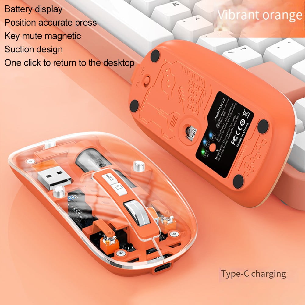 NovaSpark 3 Modes Transparent Mouse Usb 2400Dpi Desktop Type-C ...