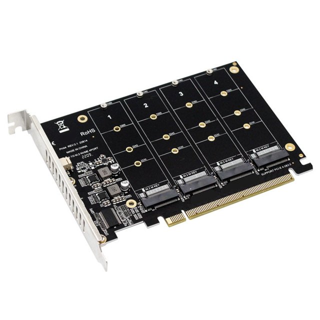 NovaSpark 4-Port M.2 Nvme Ssd To Pcie X16 Adapter Card - High-Speed ...
