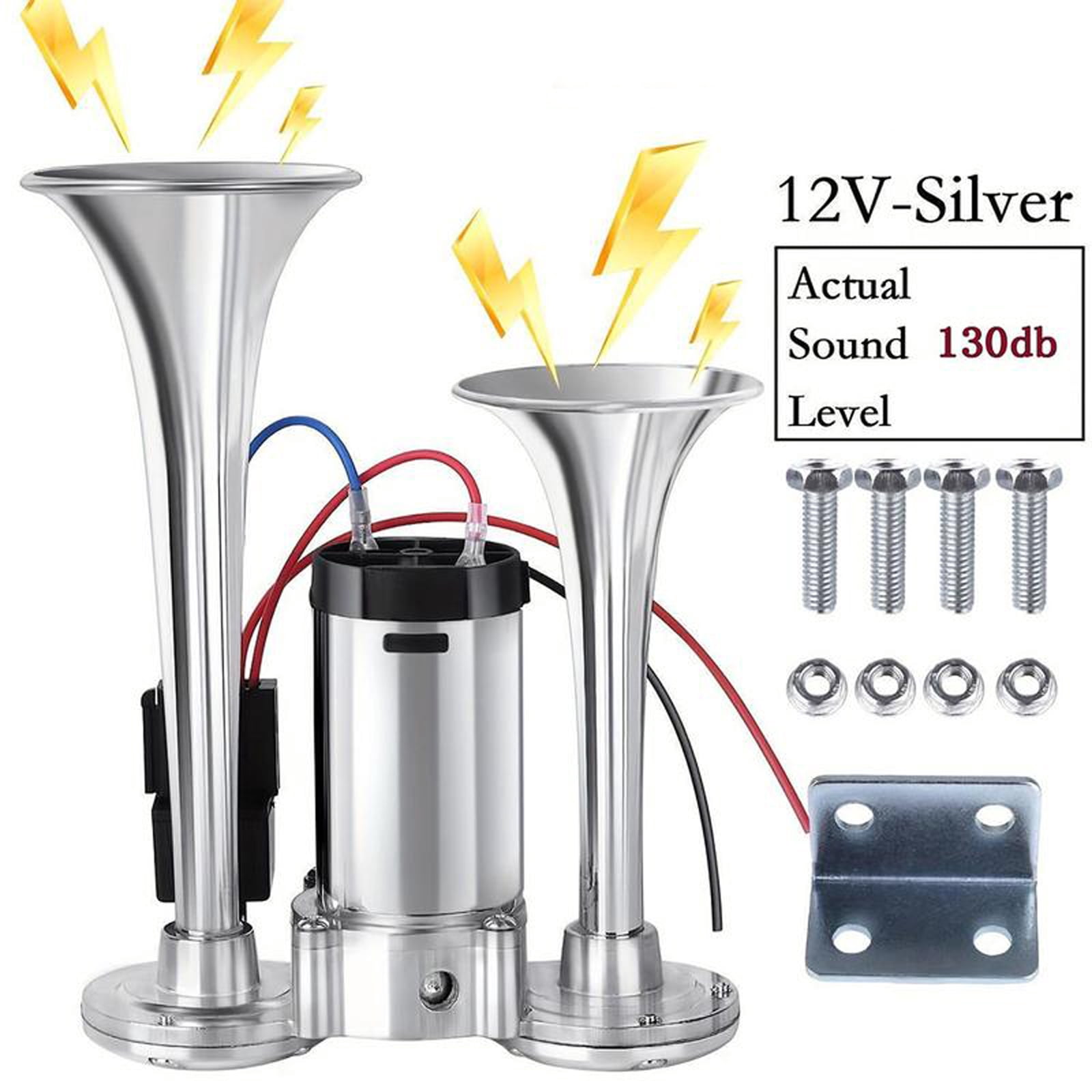 NovaStitch 12V Dual Trumpet Air Horn with Electric Pump Compressor Loud ...