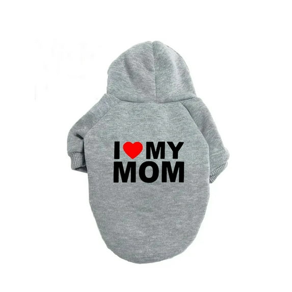 NovaStitch I Love My MOM Letter Print Dogs Clothes Dog Basic Hoodie ...