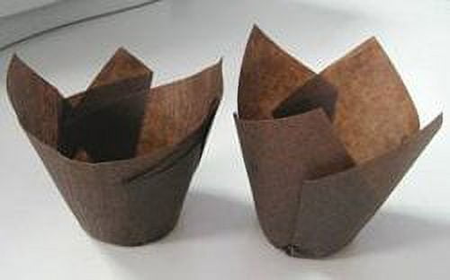 Novacart Tulip Baking Cup, Brown, 1 Case - 1-1/4" to 2-3/4" High ...