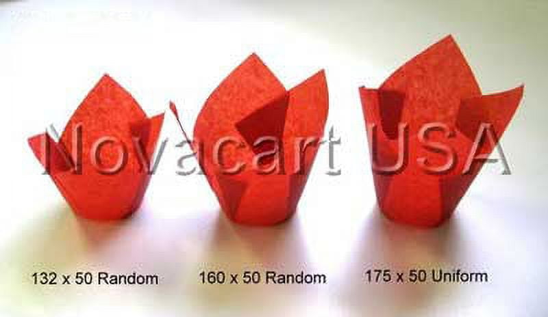 Novacart Tulip Baking Cup, Red, 1 Case - 1-1/4" to 2-3/4" High ...