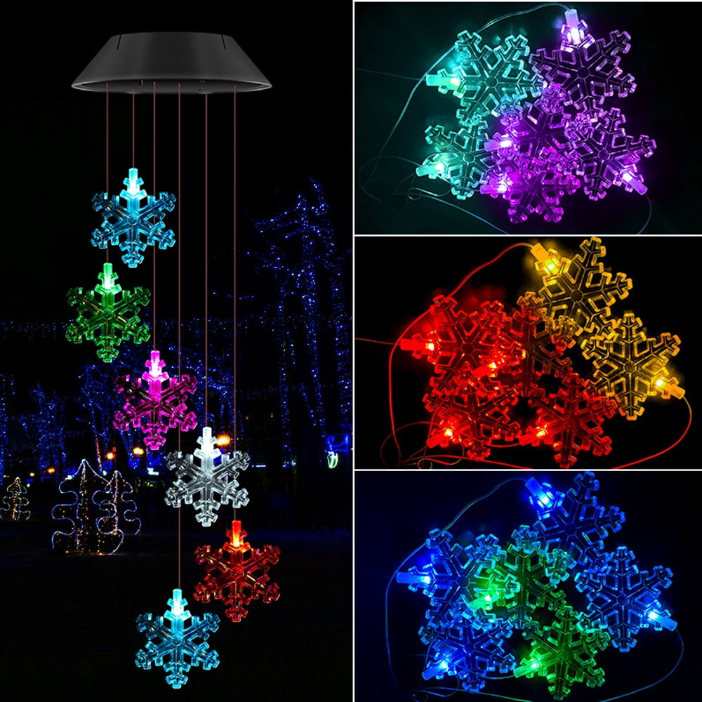 Novadeal Color Changing Pine Cone Wind Chime, Solar Spiral Spinner ...