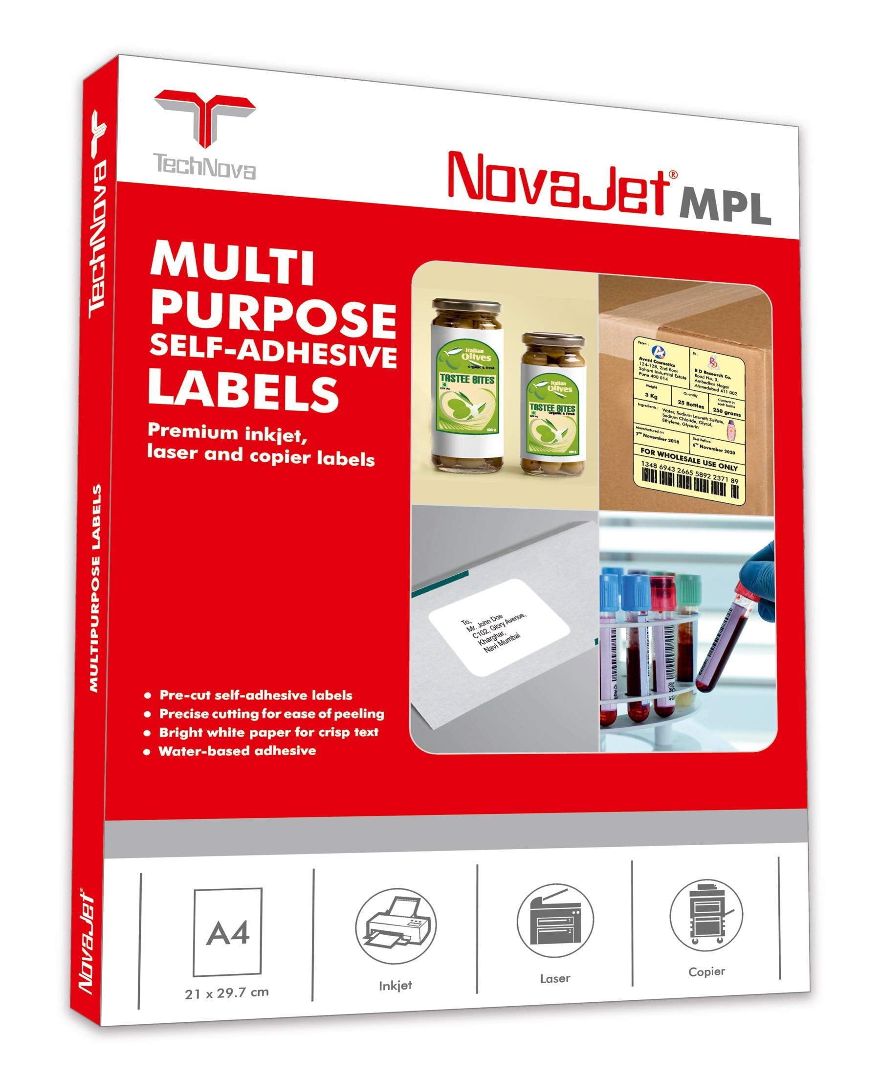 Novajet Multipurpose Label For Inkjet/Laser Printer 24 Label (Size Of ...