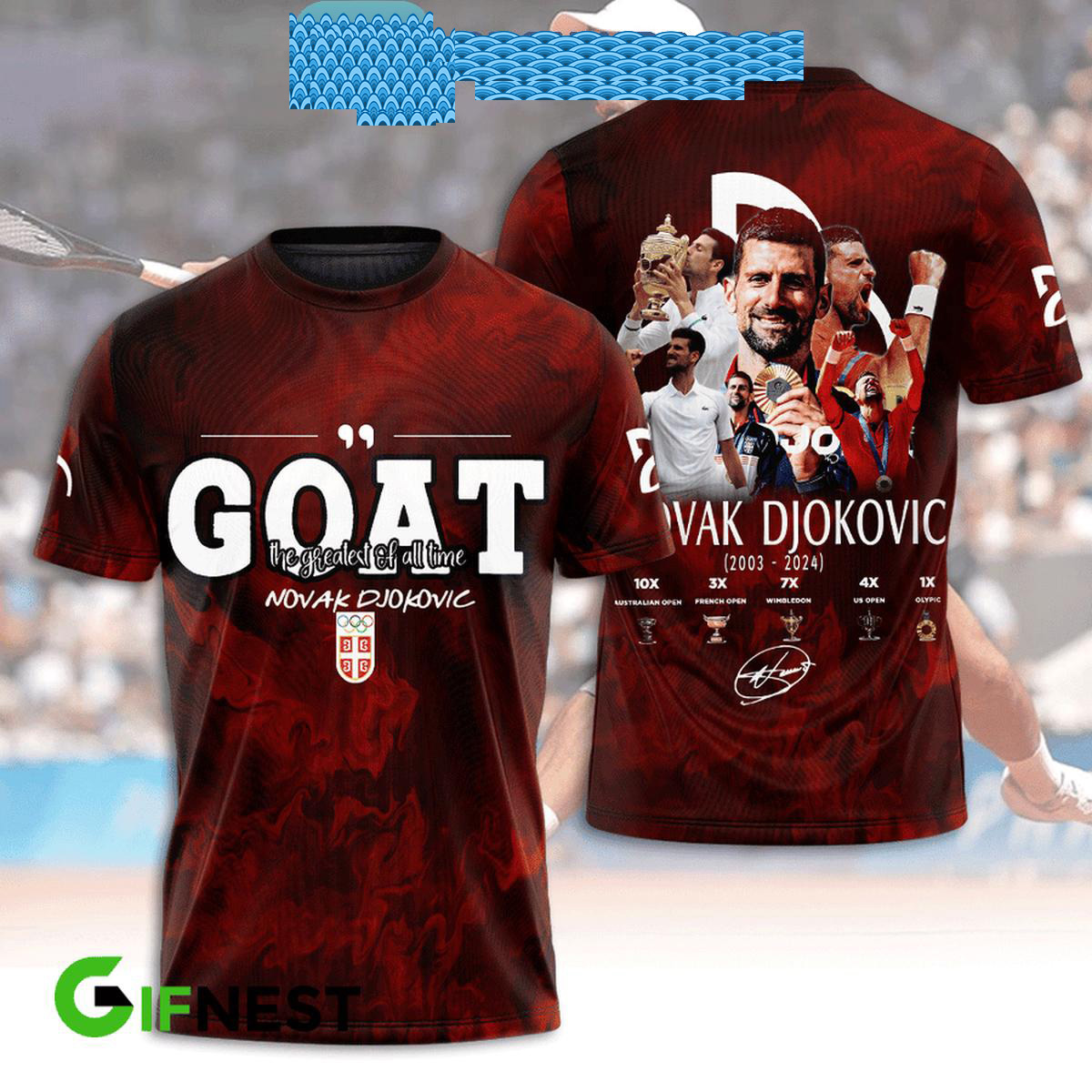 Novak Djokovic GOAT The Greatest Of All Time Hoodie T Shirt - Walmart.com