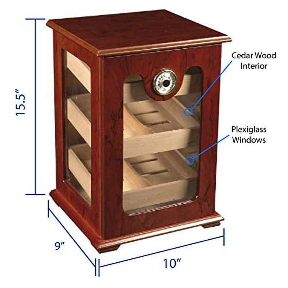Novalife Panorama Display Cigar Humidor - Humidifier Storage Box for 75 ...
