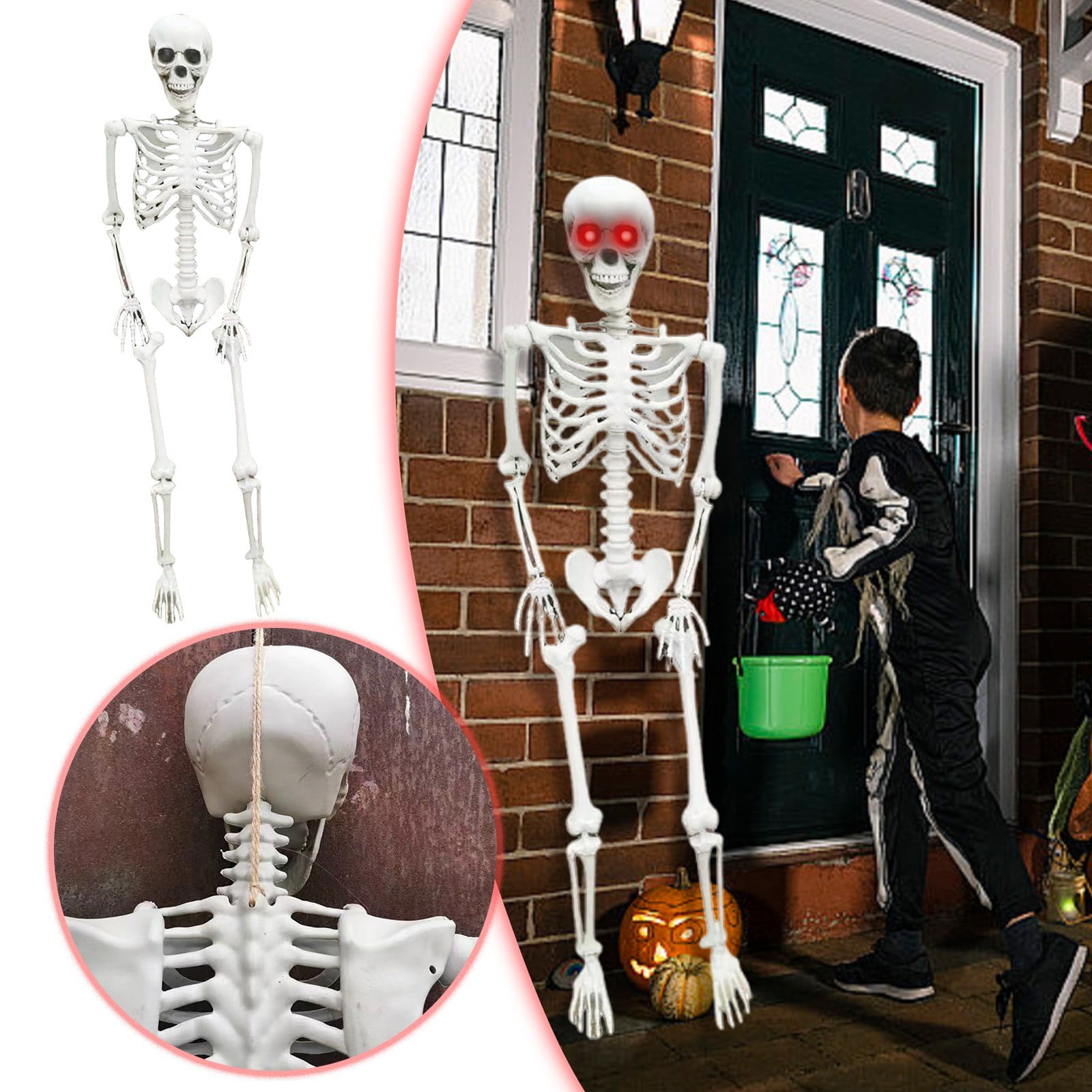 Novamily 65" Skeleton Prop with Flashing Lights and Ghostly Sound ...