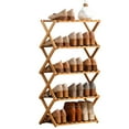 Novashion 2-6 Tiers Shoe Rack Bamboo Wooden Pairs Entryway Shoe Shelf ...