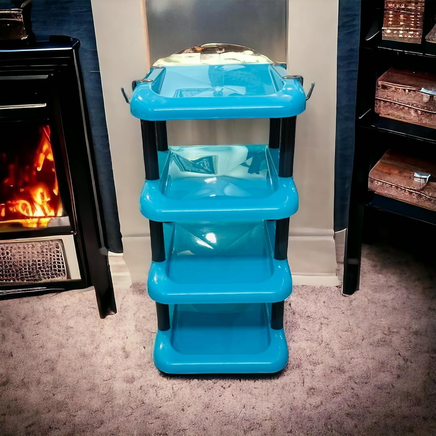 Novatic Plastic Modern Shelf Standing Rack Toy Organizer for Kids Room Toys Storage Organizer ...