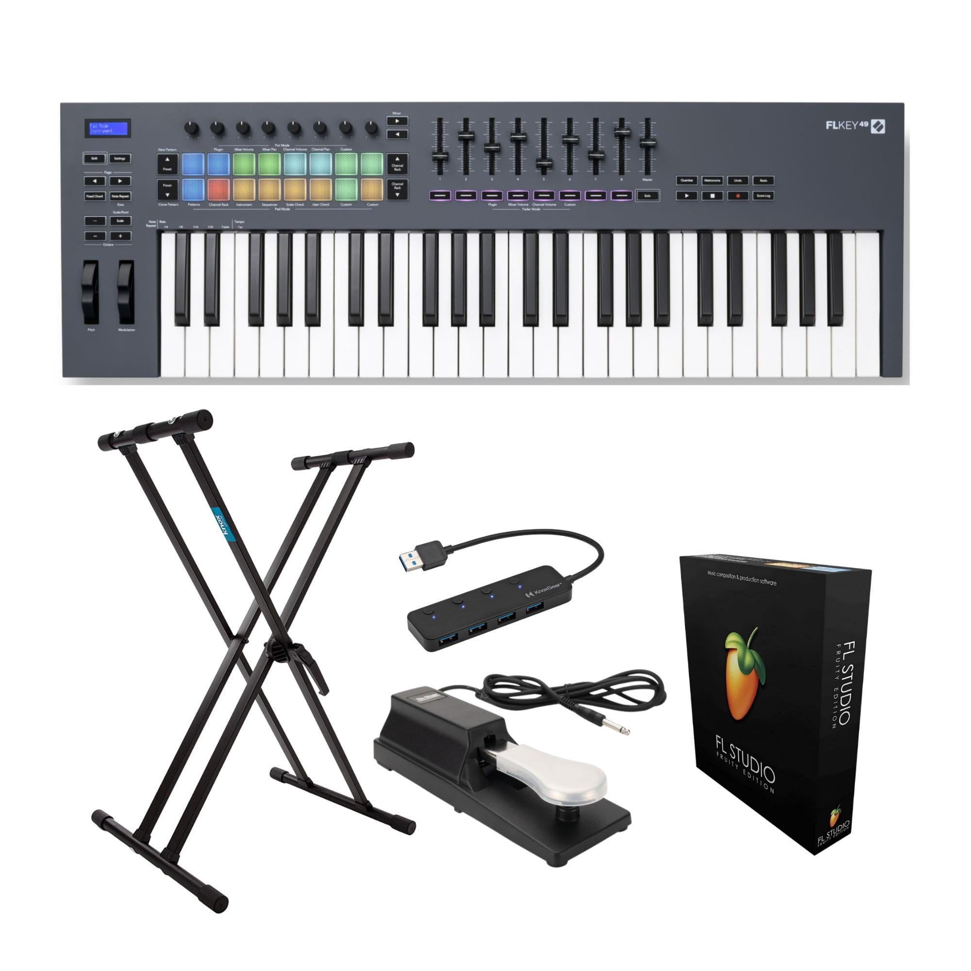 Novation FLkey 49-Key MIDI Keyboard Controller with FL Studio 20 Bundle ...