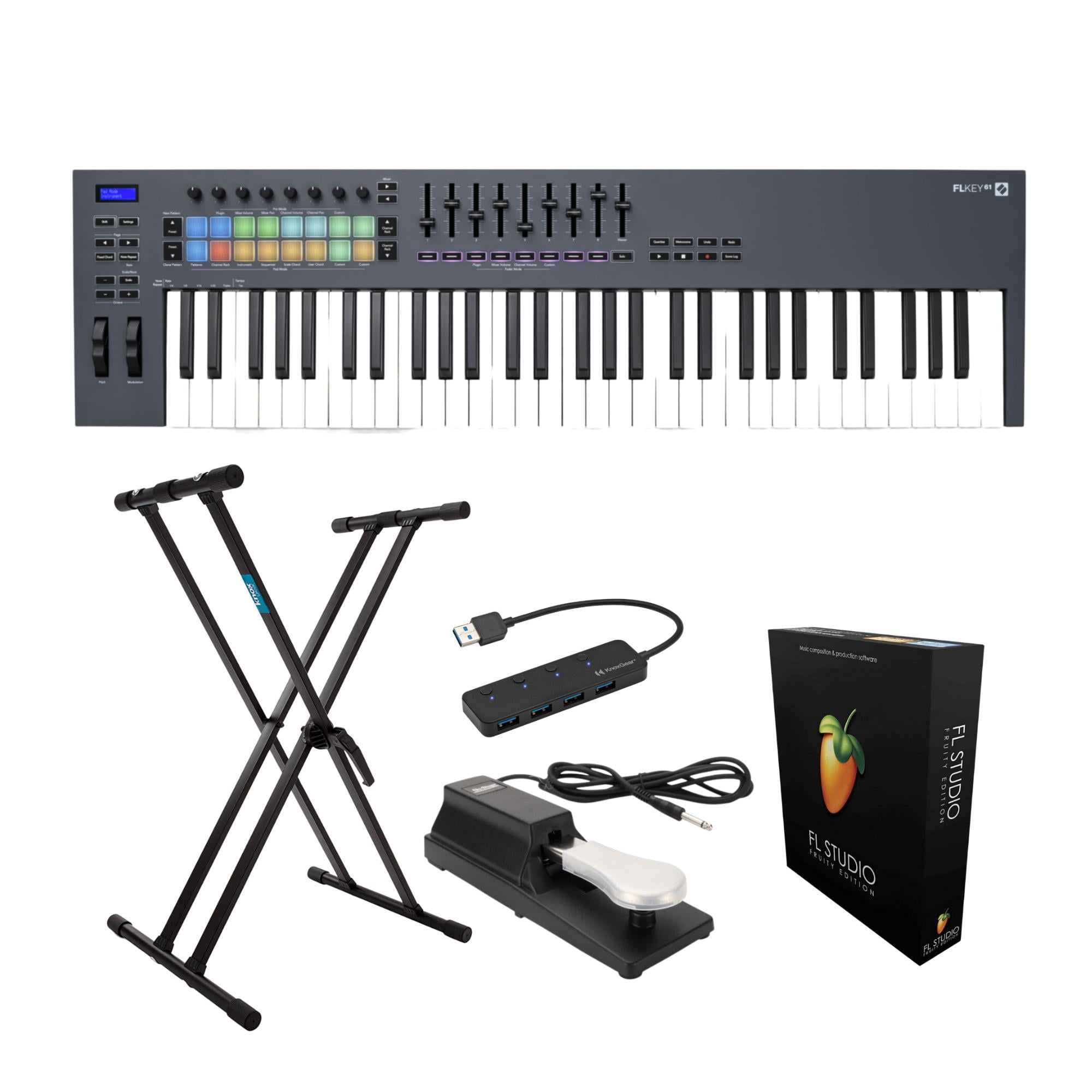 Novation FLkey 61-Key MIDI Keyboard Controller with FL Studio 20 Bundle ...