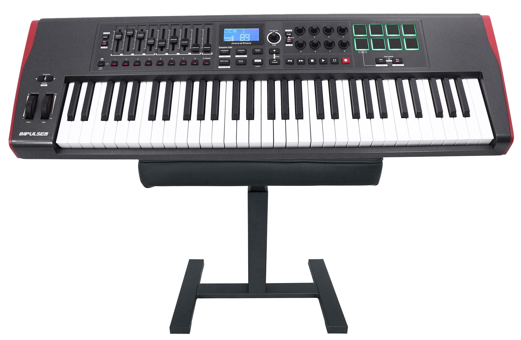 Novation IMPULSE 61-Key MIDI USB Keyboard Controller+Hydraulic Air Lift ...
