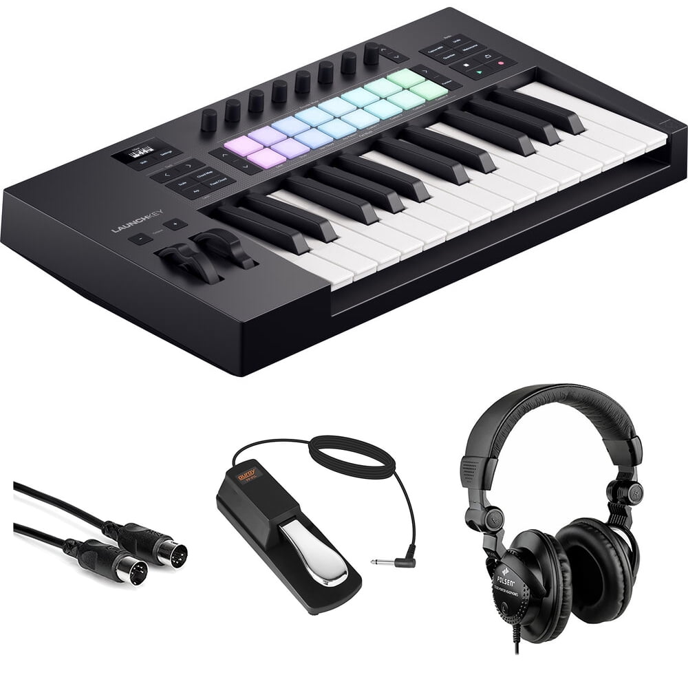 Novation Launchkey 25 MK4 USB MIDI Keyboard Controller (25 Keys) Bundle ...