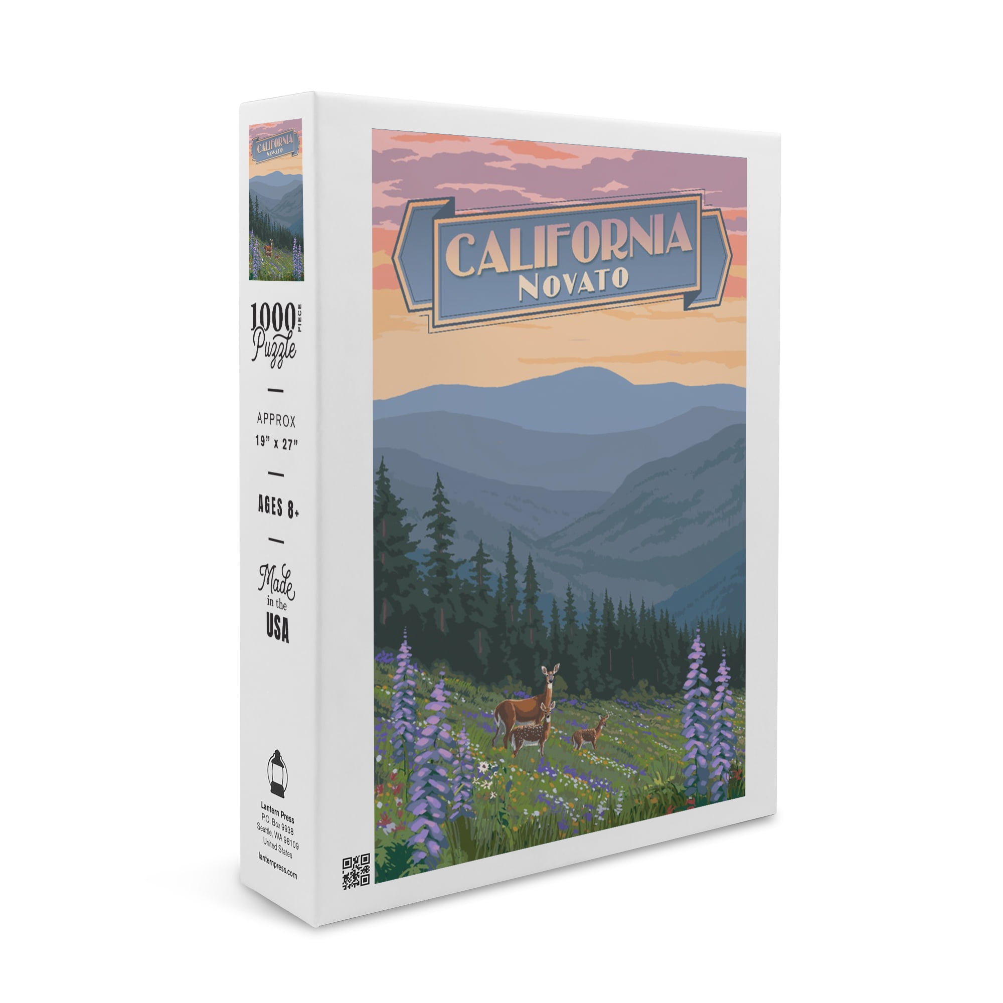 Novato, California, Deer and Spring Flowers (1000 Piece Puzzle, Size ...