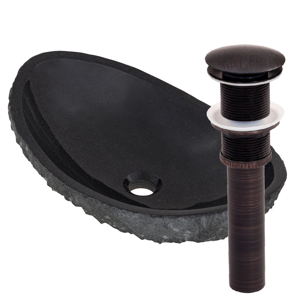 Novatto NOSV-ASORB Absolute Natural Granite Slipper Vessel Sink & Oil ...