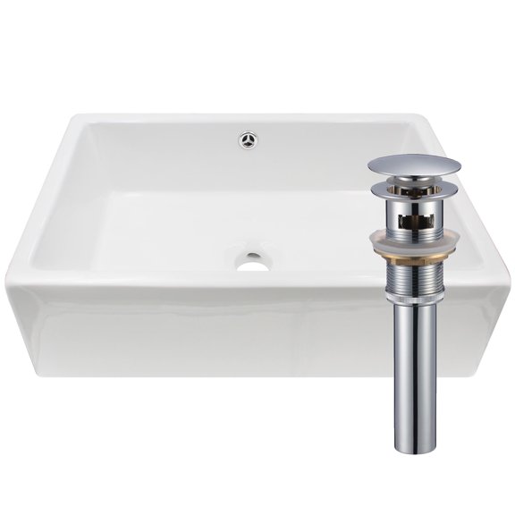24" White Rectangular Console Bathroom Sink with Overflow - Walmart.com