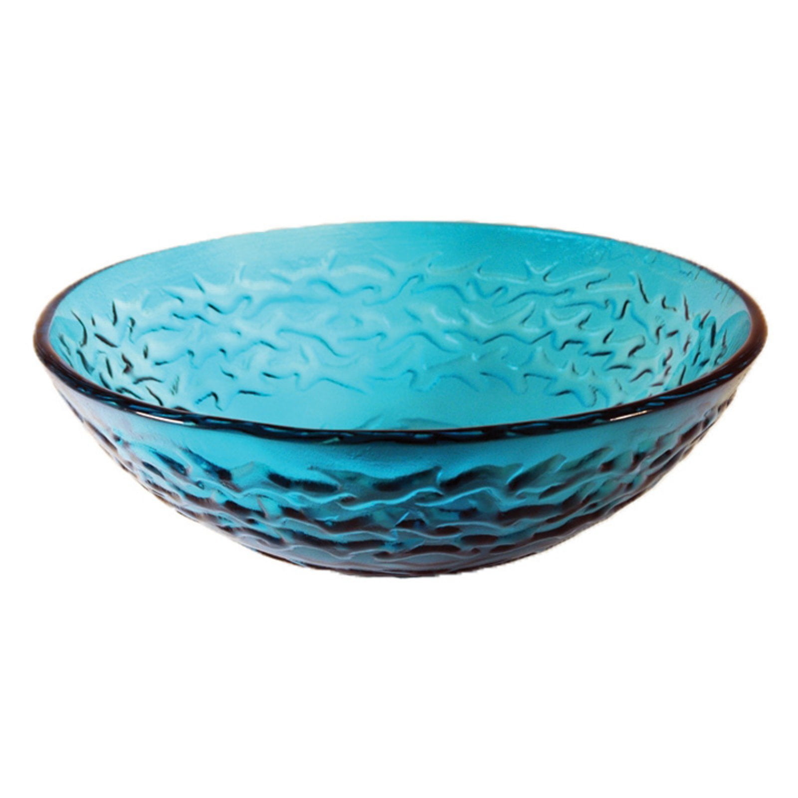 Novatto TIG-8079 Mare Blu Ocean Blue Round Tempered Glass Vessel Sink ...