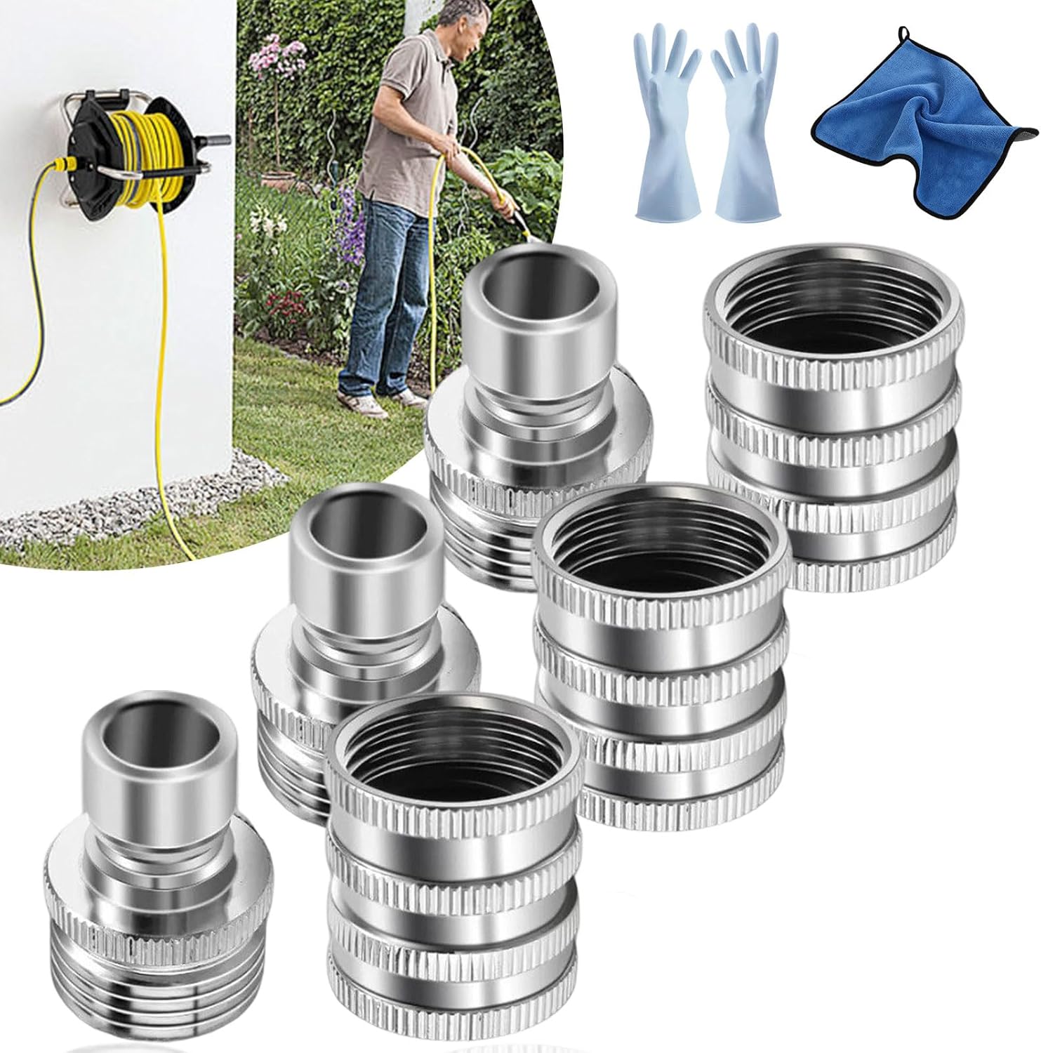 Novealcrbe Stainless Steel Garden Hose Quick Connect Fittings Set ...