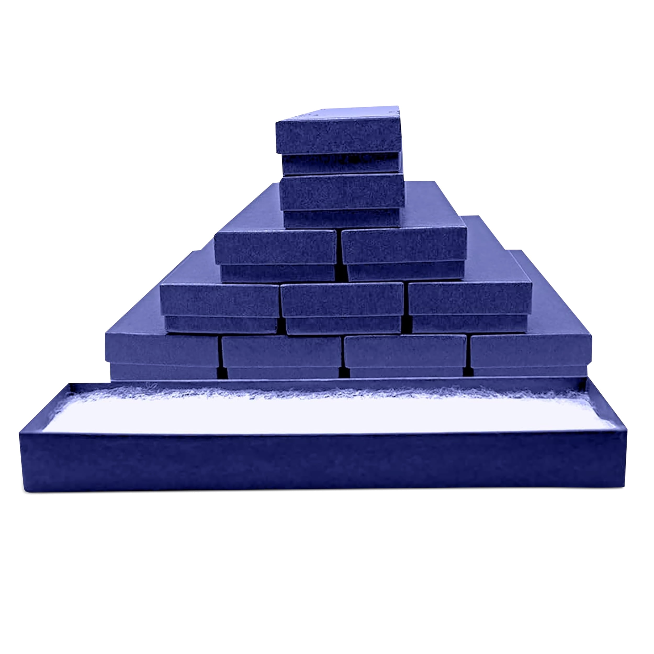 Novel Box 12 Pack Blue Cardboard Cotton Filled Jewelry Gift Boxes 8x2x0 ...