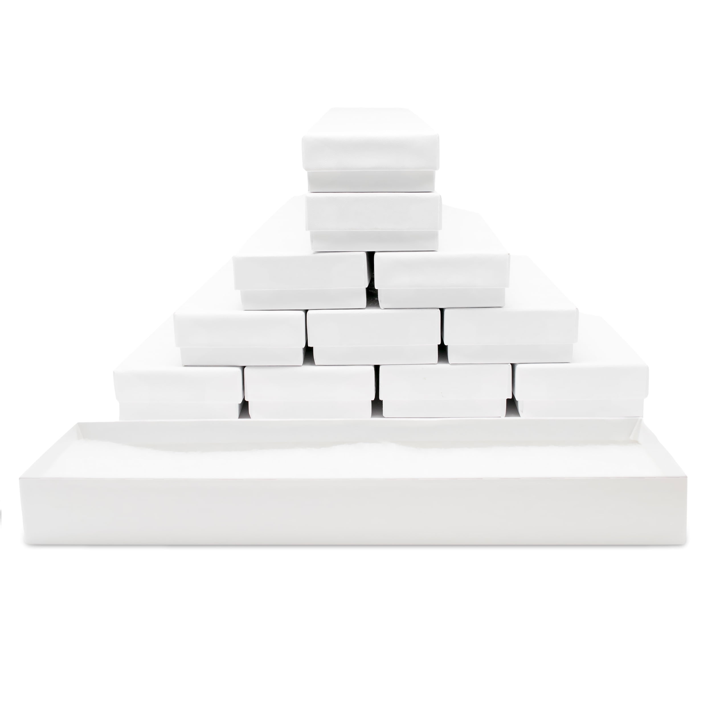 Novel Box 12 Pack White Cardboard Cotton Filled Jewelry Gift Boxes ...