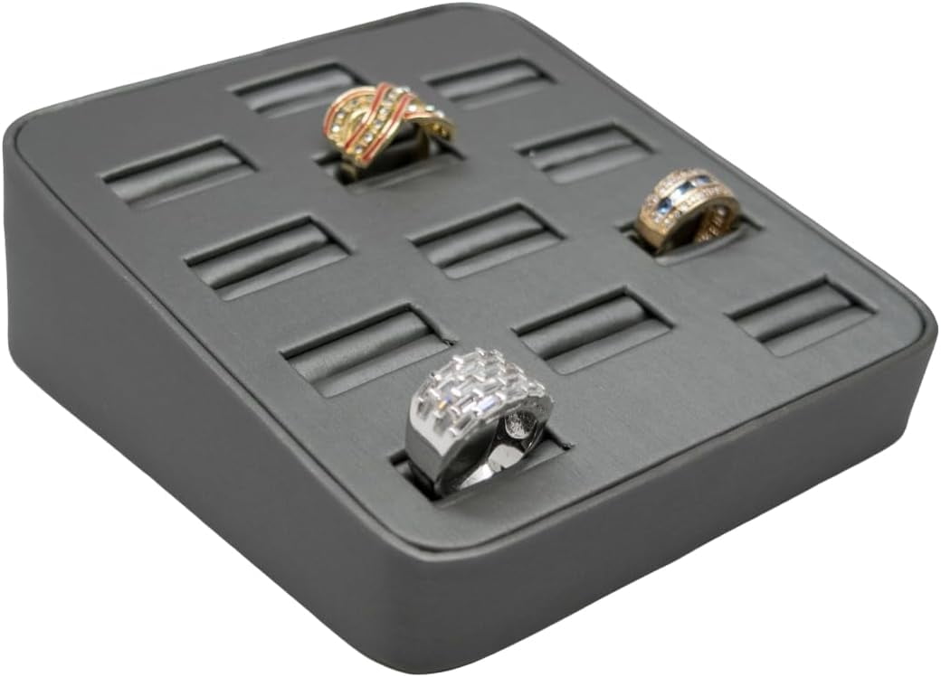 Novel Box 12-Slot Beige Linen Rings/Earrings/Cufflinks Holder Tray 5 ...