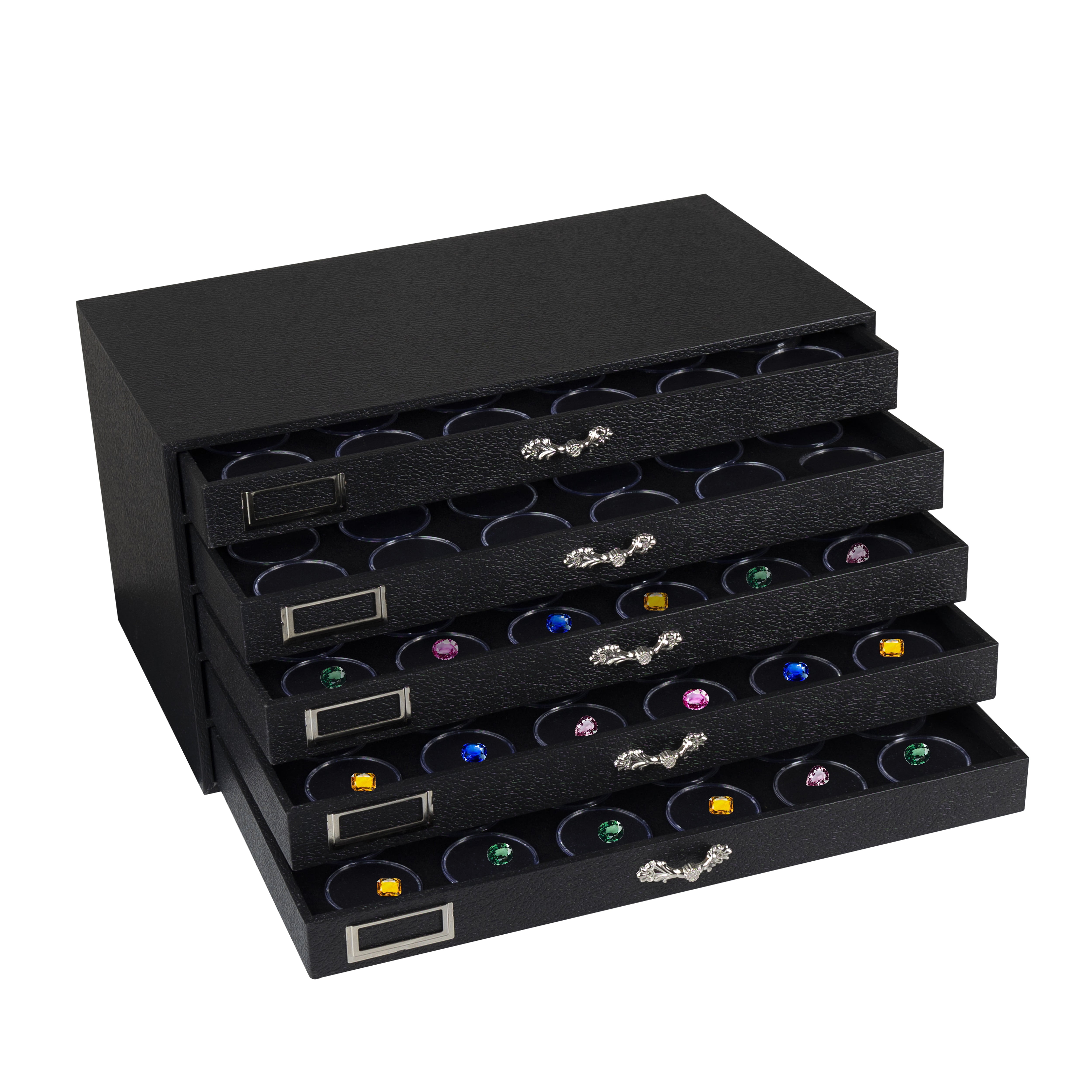 Novel Box 5 Drawer Jewelry Hobby Gem Organizer Display Case with Gem ...