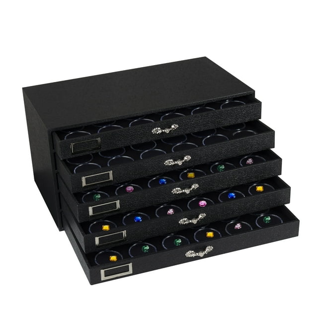 Novel Box 5 Drawer Jewelry Hobby Gem Organizer Display Case with Gem ...